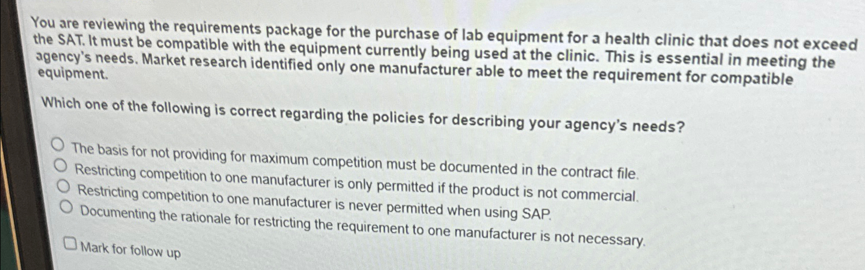 Solved You are reviewing the requirements package for the | Chegg.com
