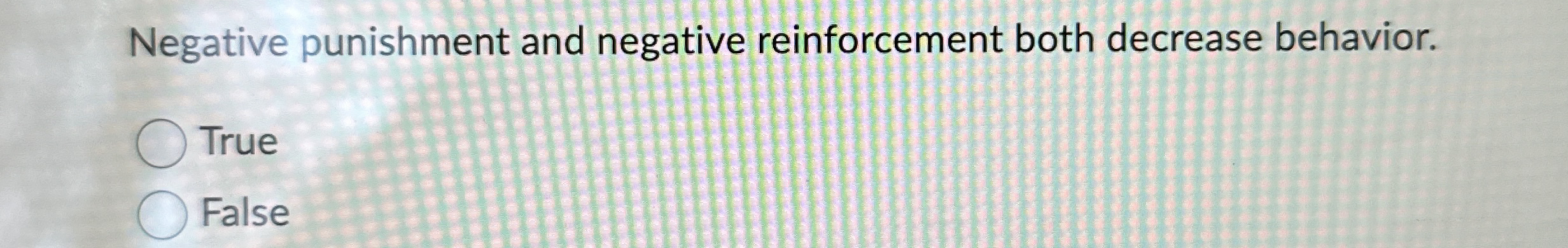 Solved Negative punishment and negative reinforcement both | Chegg.com