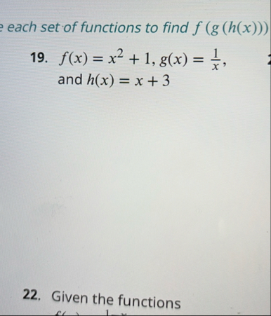 Solved each set of functions to find | Chegg.com