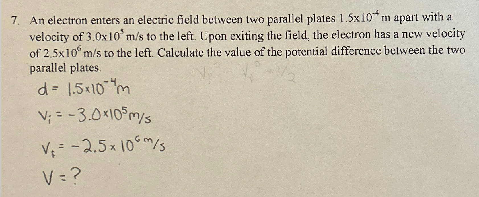 Solved An electron enters an electric field between two | Chegg.com
