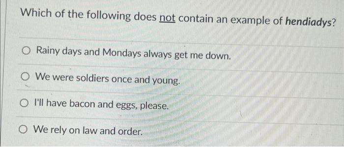 Solved Which of the following does not contain an example of | Chegg.com