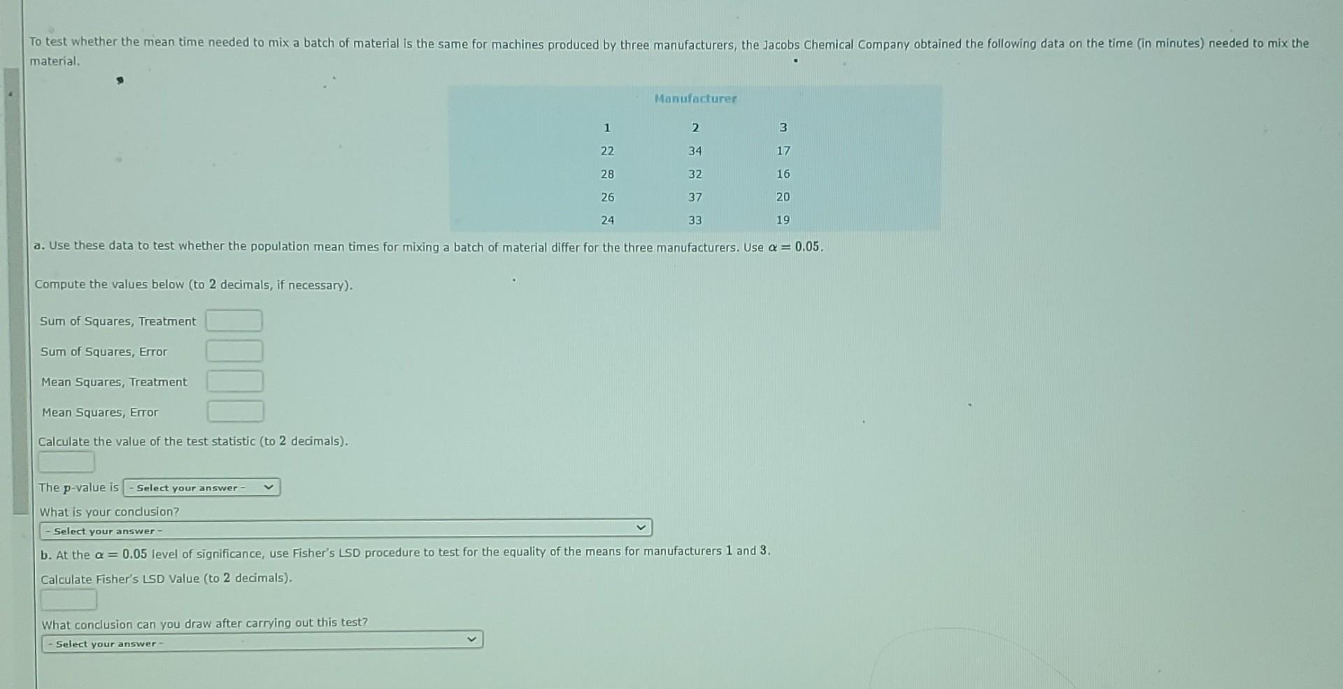 Solved material. a. Use these data to test whether the | Chegg.com