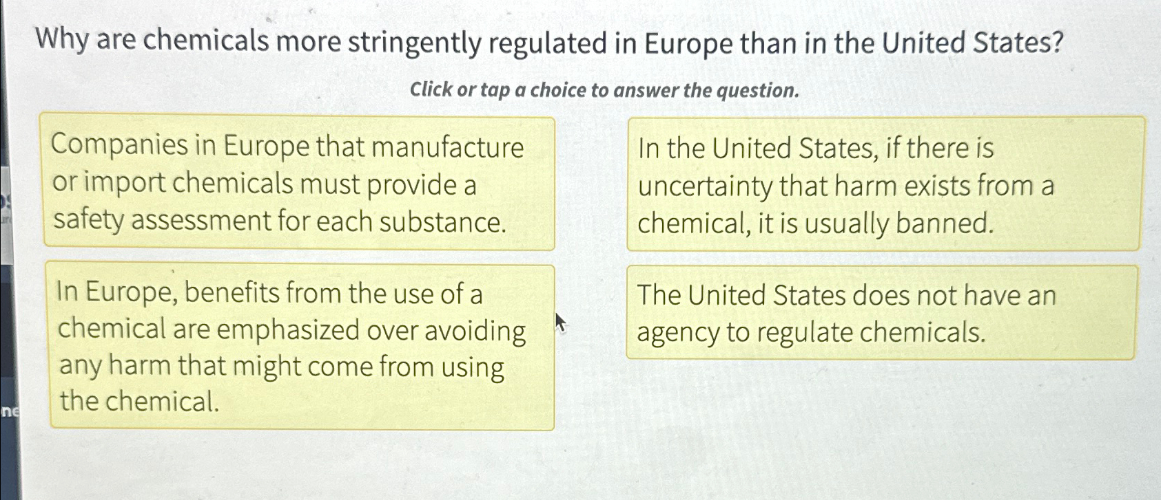 Solved Why are chemicals more stringently regulated in | Chegg.com