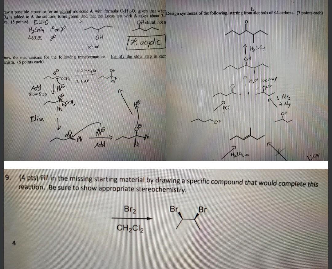 Solved raw a possible structure for an achimi molecule A | Chegg.com