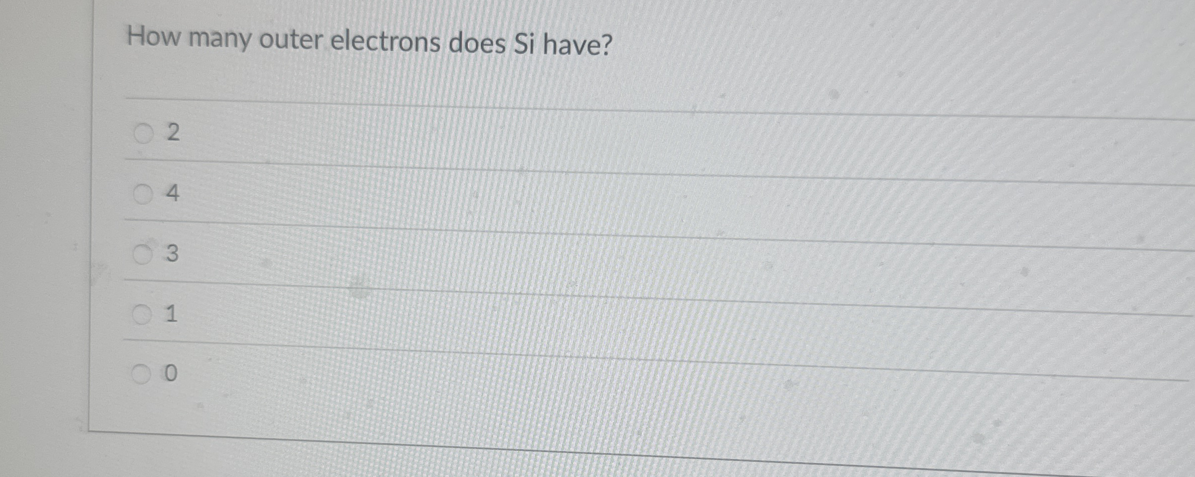 Solved How many outer electrons does Si have?24310 | Chegg.com