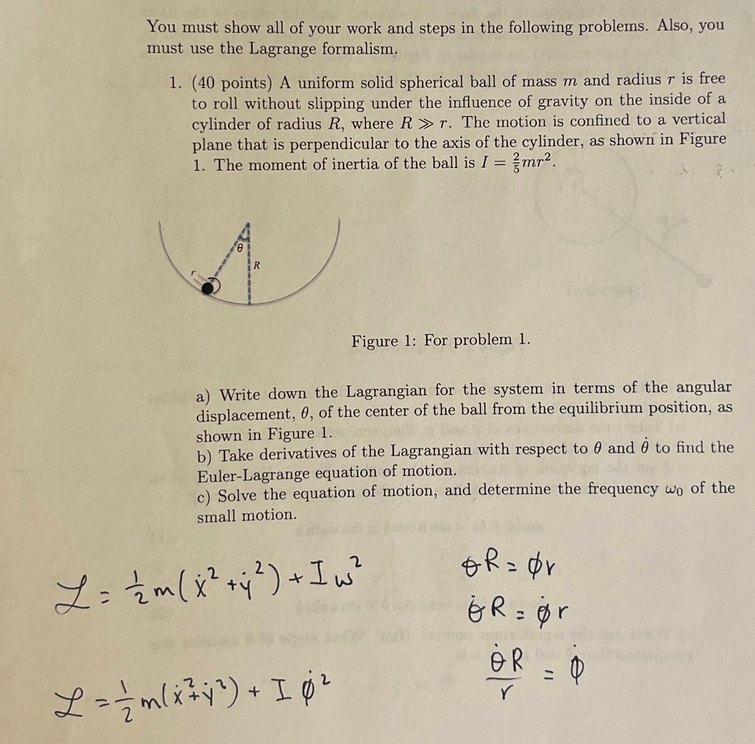 Solved You must show all of your work and steps in the | Chegg.com