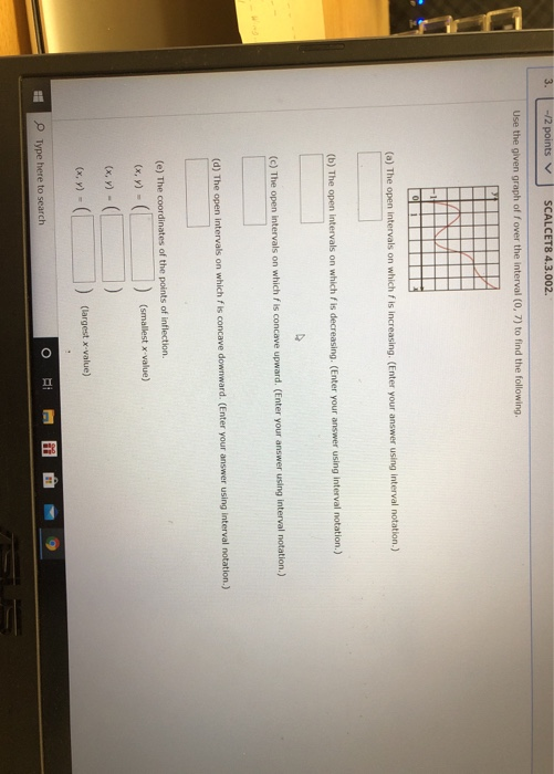 Solved - /2 points SCALCET8 4.3.002. Use the given graph of | Chegg.com