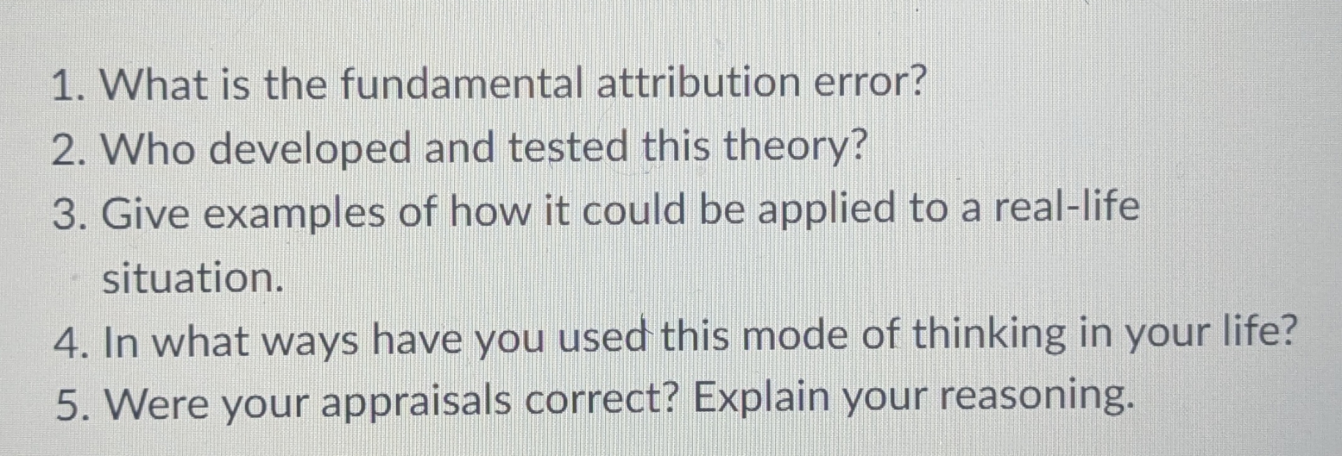 What is the fundamental attribution error?Who | Chegg.com