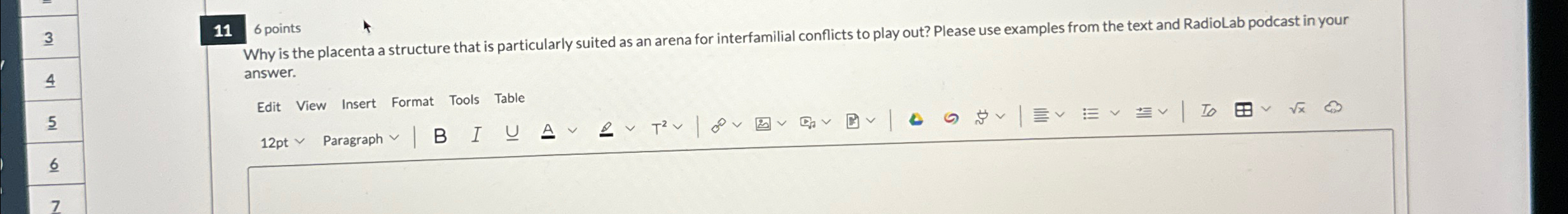 Solved 11 6 ﻿pointsWhy is the placenta a structure that is | Chegg.com
