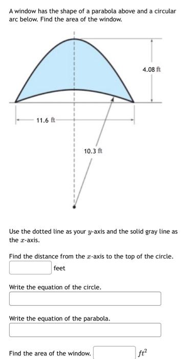 Solved A window has the shape of a parabola above and a | Chegg.com