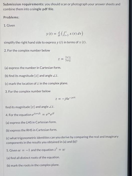 Solved Submission requirements: you should scan or | Chegg.com