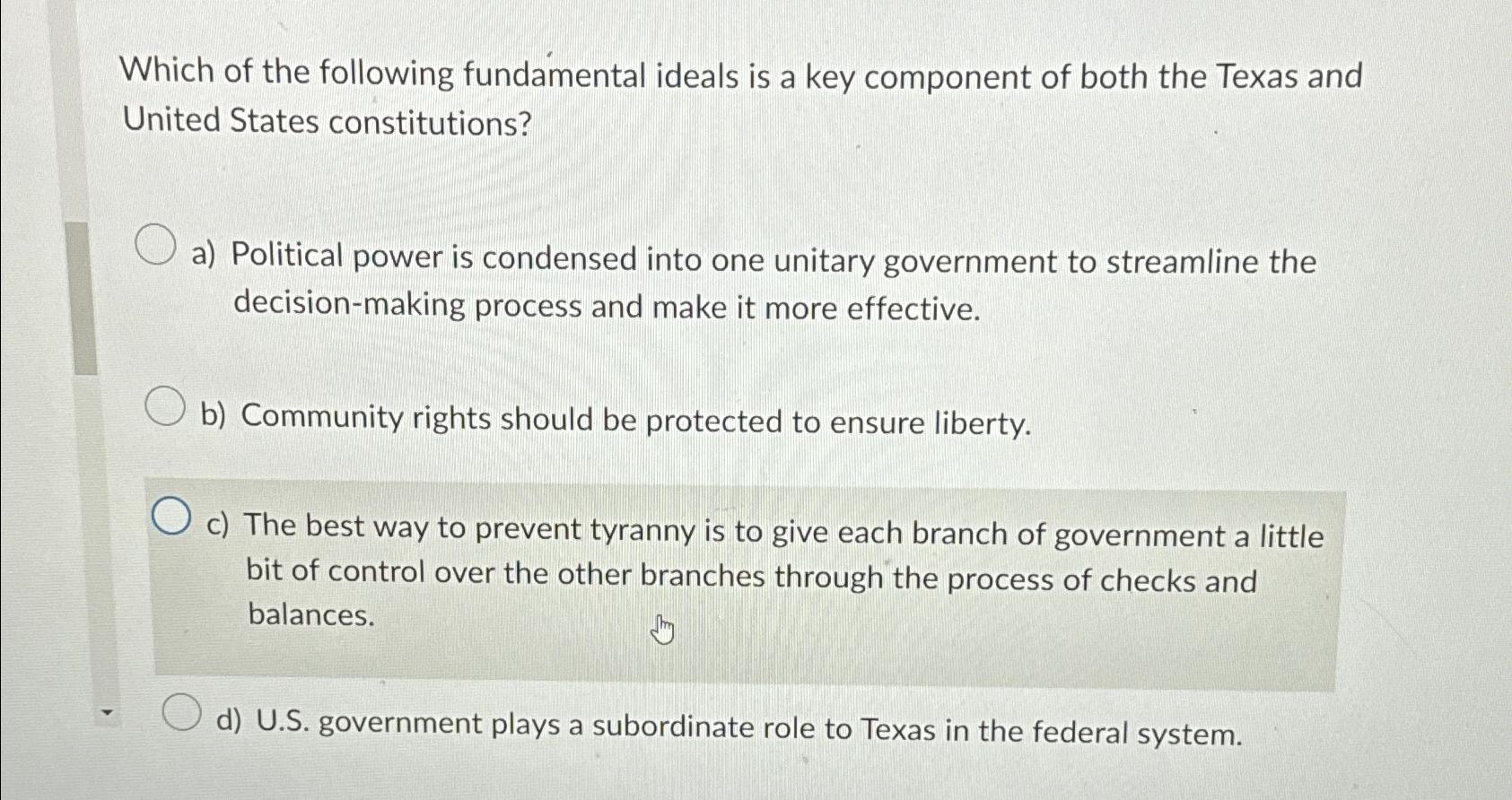 Solved Which of the following fundamental ideals is a key | Chegg.com