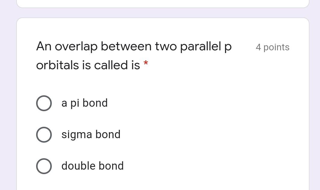 Solved 4 points An overlap between two parallel p orbitals | Chegg.com