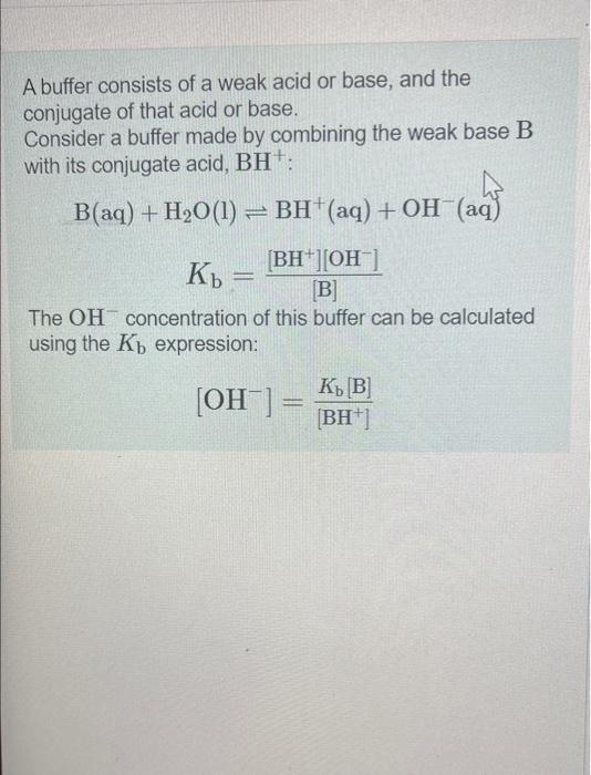 Solved A buffer consists of a weak acid or base, and the | Chegg.com