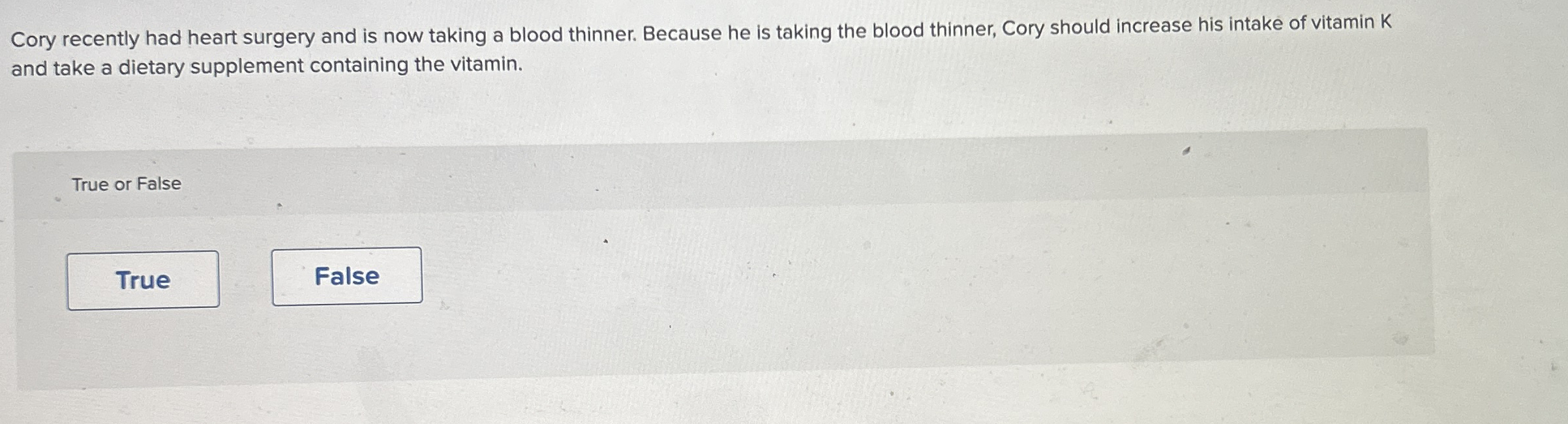 Solved Cory recently had heart surgery and is now taking a | Chegg.com