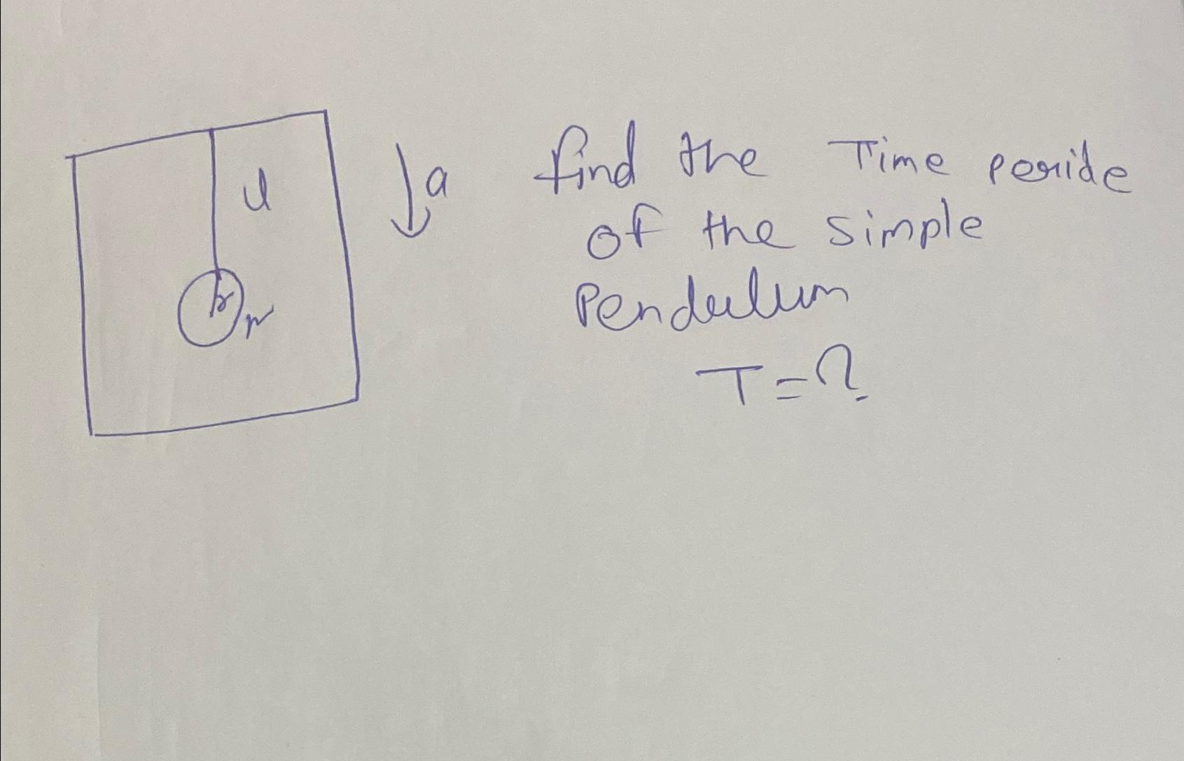 Solved find the Time peride of the simple pendulumT= ? | Chegg.com
