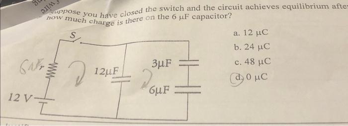 Solved 80 Suppose you have closed the switch and the circuit | Chegg.com
