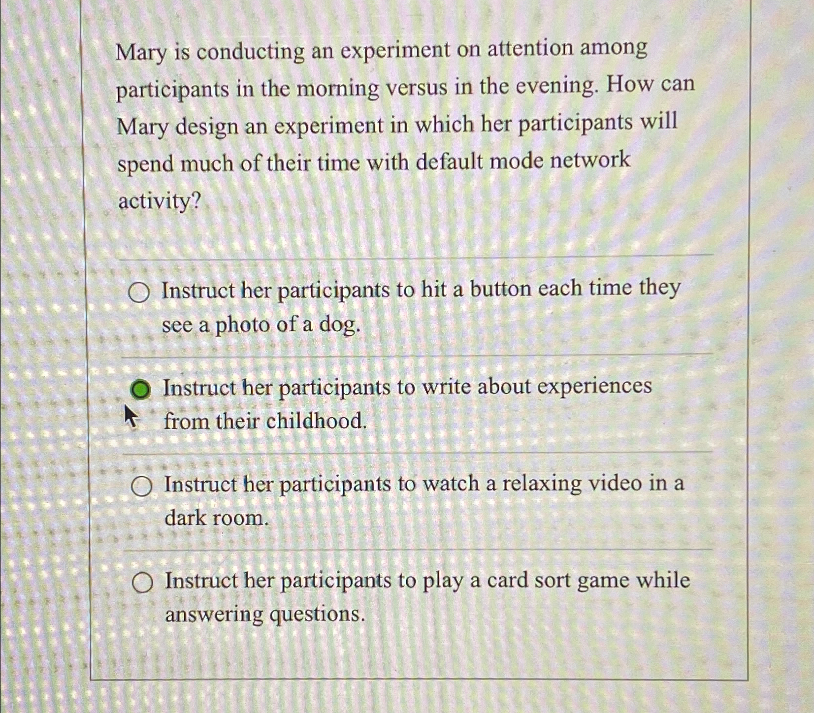 Solved Mary is conducting an experiment on attention among | Chegg.com