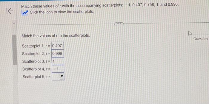 Solved Match these values of r with the accompanying | Chegg.com