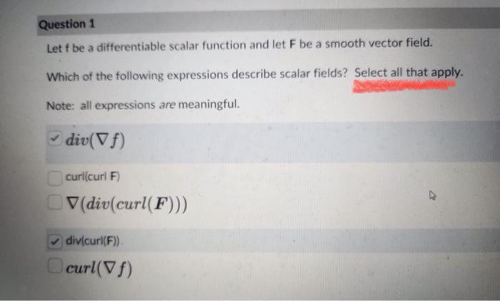 Solved Let f be a differentiable scalar function and let F | Chegg.com