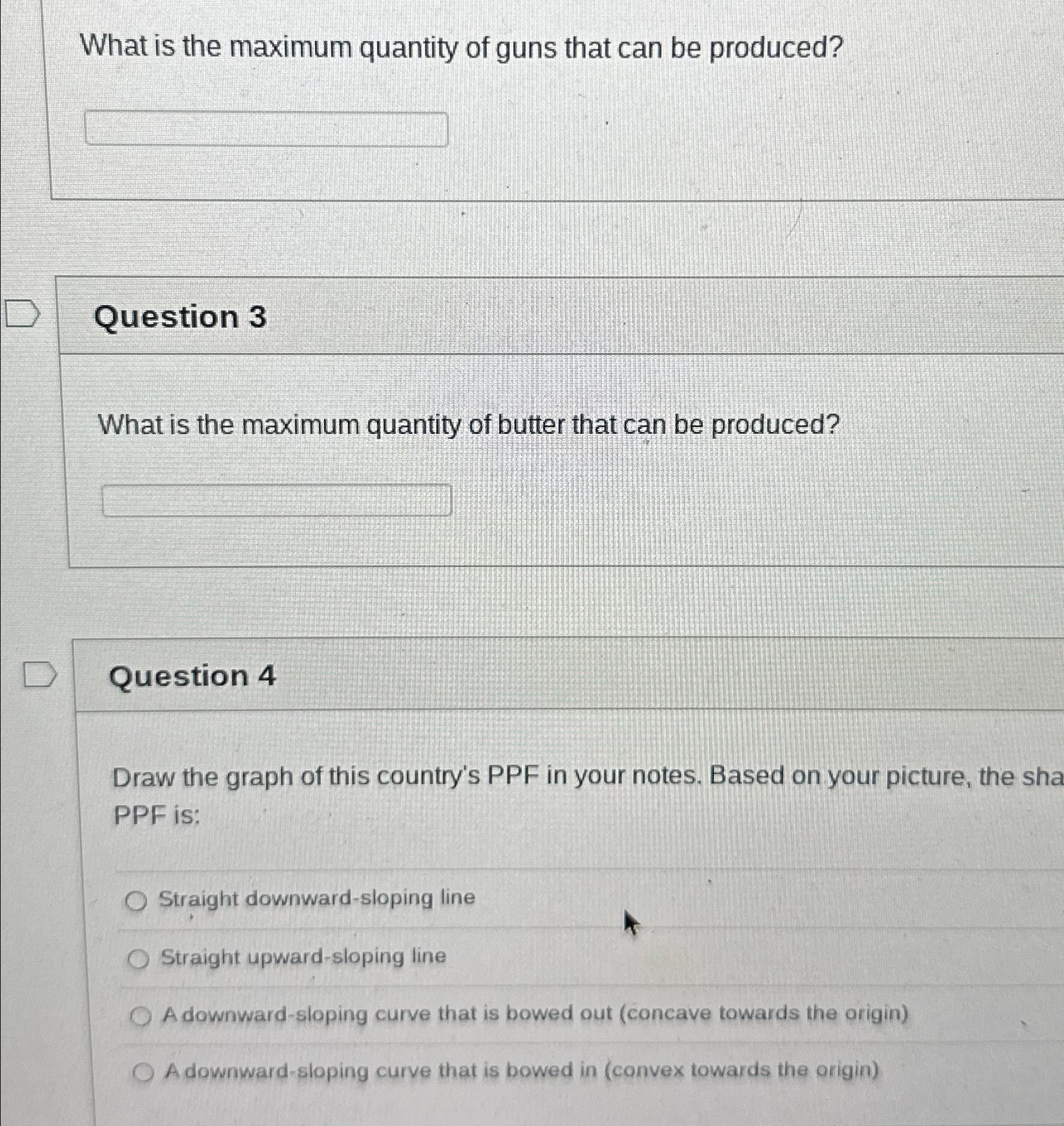 Solved What is the maximum quantity of guns that can be | Chegg.com