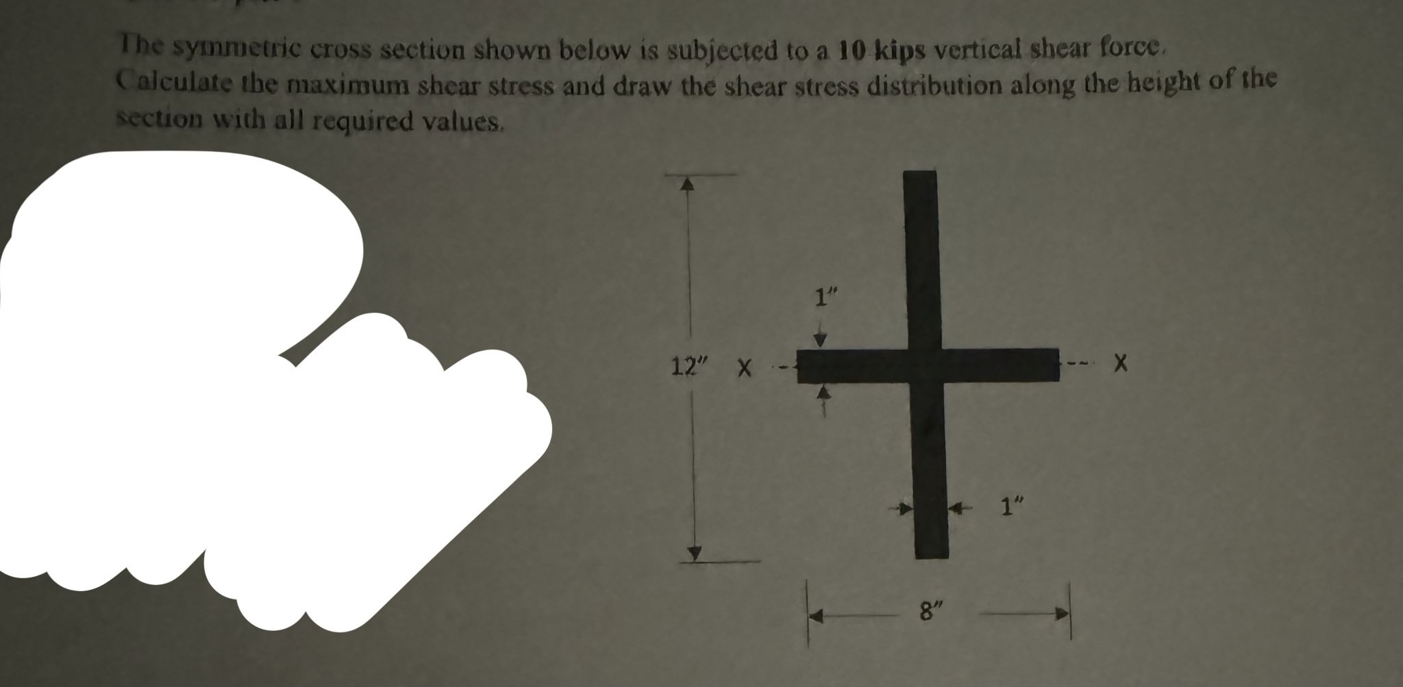 Solved The symmetric cross section shown below is subjected | Chegg.com