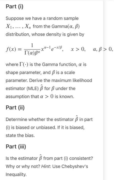 Solved Suppose we have a random sample X1,…,Xn from the | Chegg.com