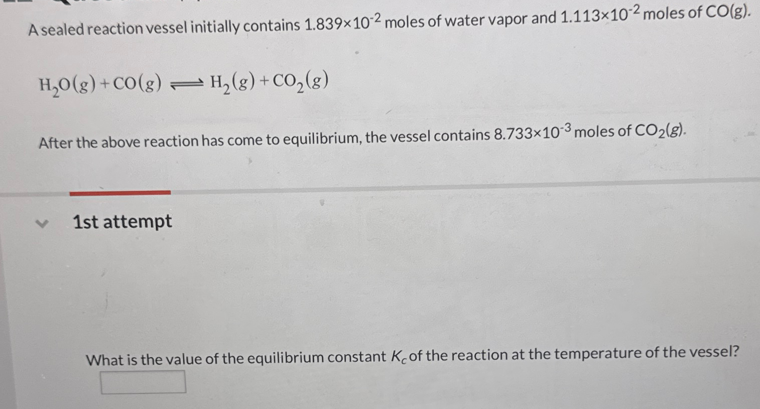 Solved A sealed reaction vessel initially contains | Chegg.com