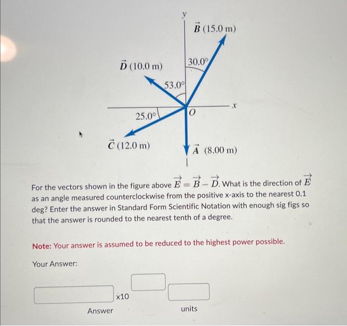 Solved For the vectors shown in the figure above E=B−D. What | Chegg.com