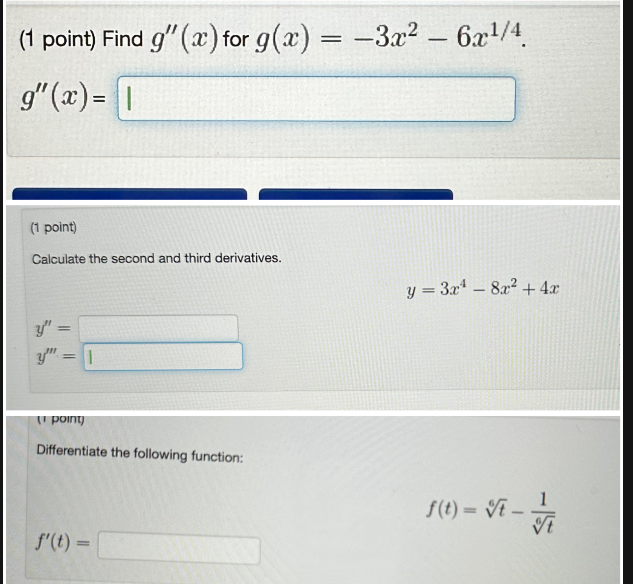 Solved Find g''(x) ﻿for g(x)=-3x2-6x14.g''(x)=Calculate the | Chegg.com
