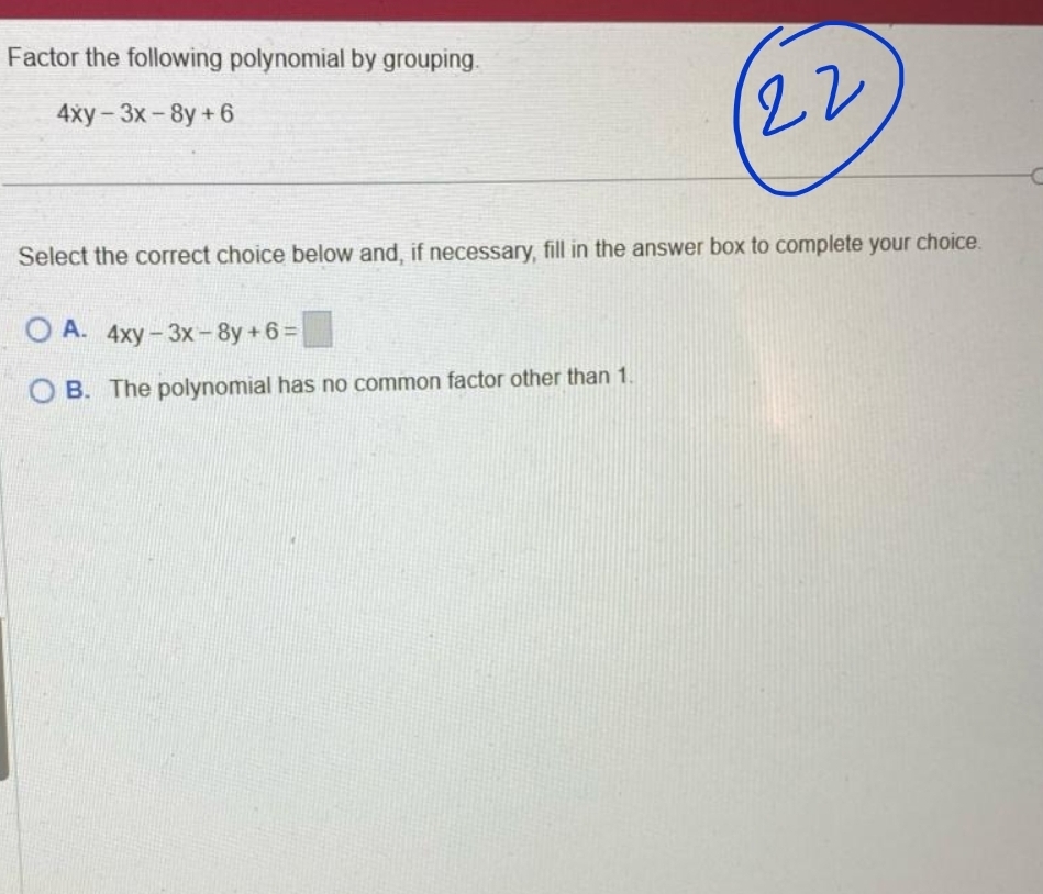 Solved Factor the following polynomial by | Chegg.com