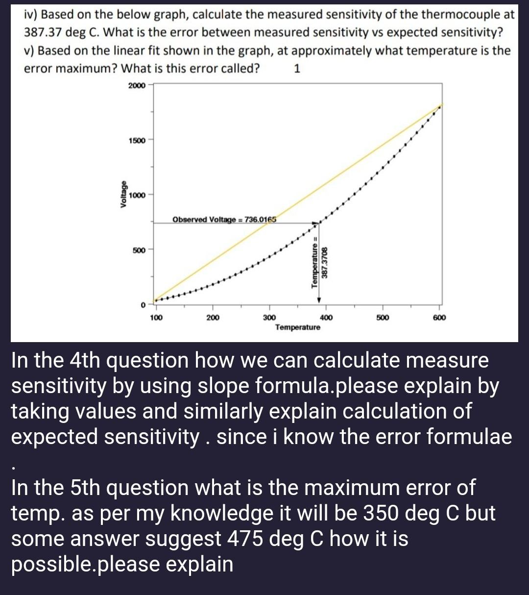 IV) please explain how to calculate measured | Chegg.com