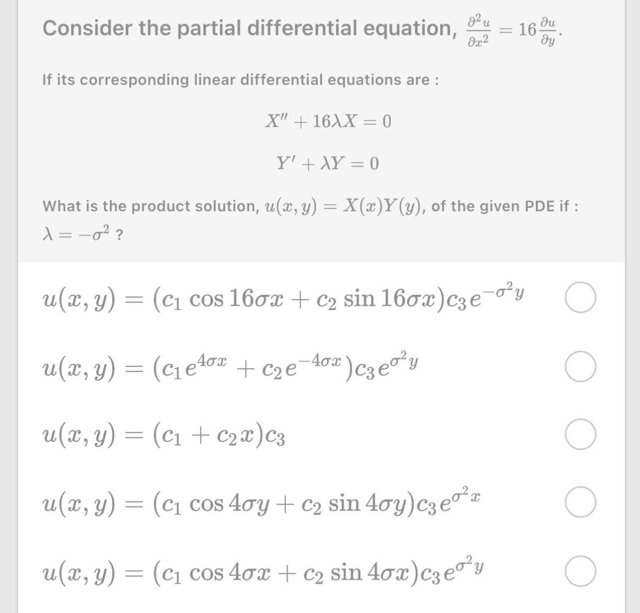 Solved Consider the partial differential equation, | Chegg.com