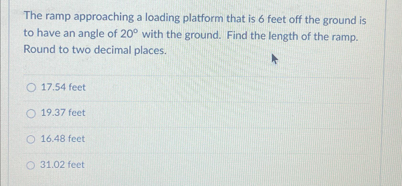 Solved The ramp approaching a loading platform that is 6 | Chegg.com