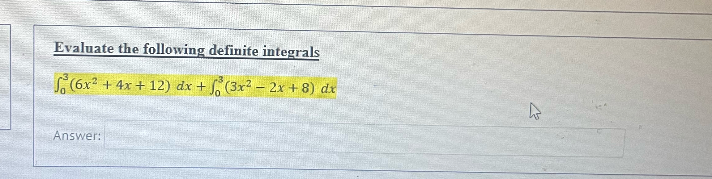 Solved Evaluate the following definite | Chegg.com