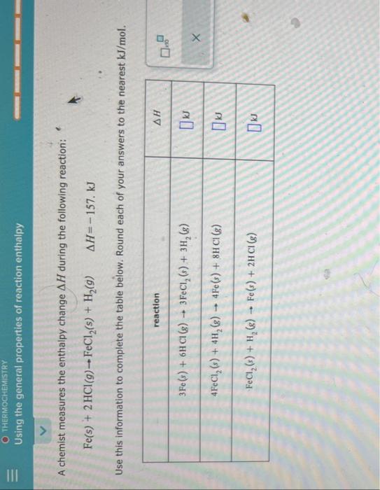 Solved A chemist measures the enthalpy change ΔH during the | Chegg.com