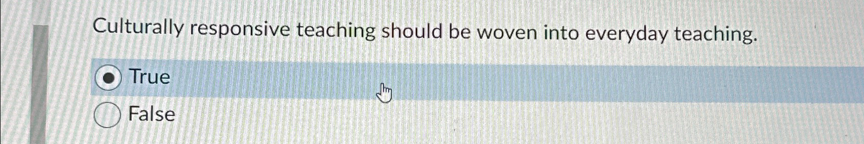 Solved Culturally responsive teaching should be woven into | Chegg.com