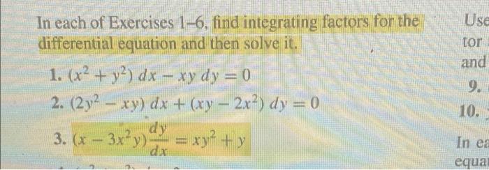 Solved Use tor and In each of Exercises 1-6, find | Chegg.com