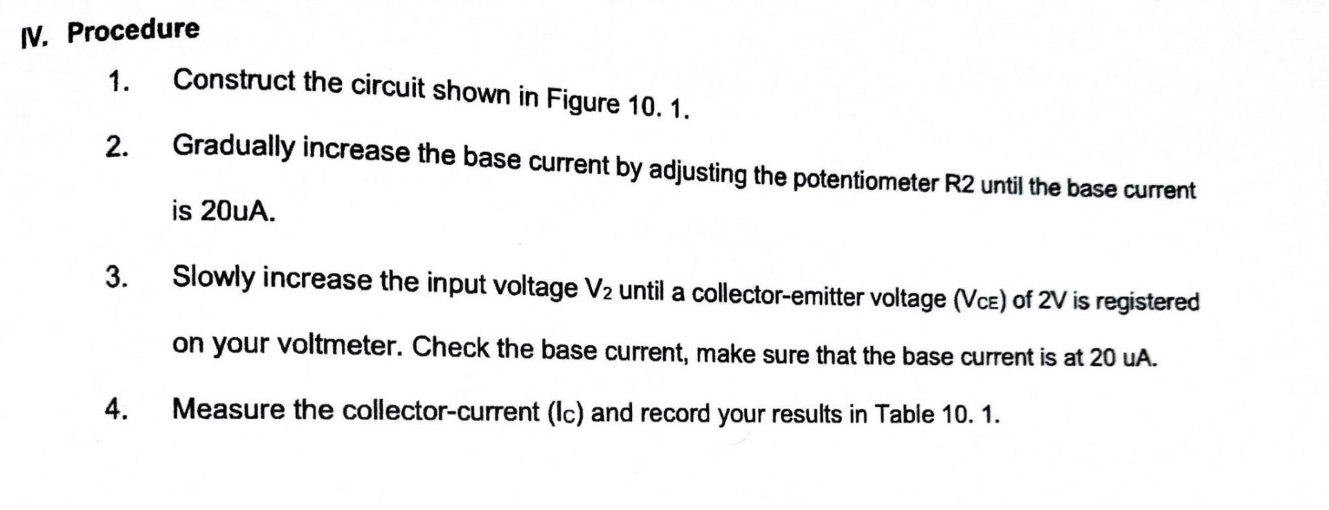 Solved IV. Procedure 1. Construct the circuit shown in | Chegg.com