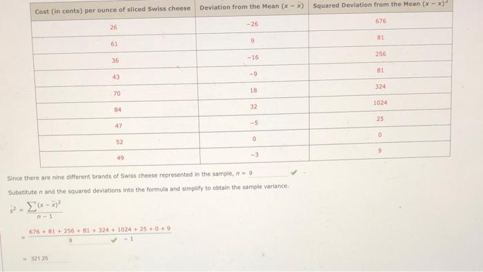 Solved The sample variance, s2, is the sum of squared | Chegg.com