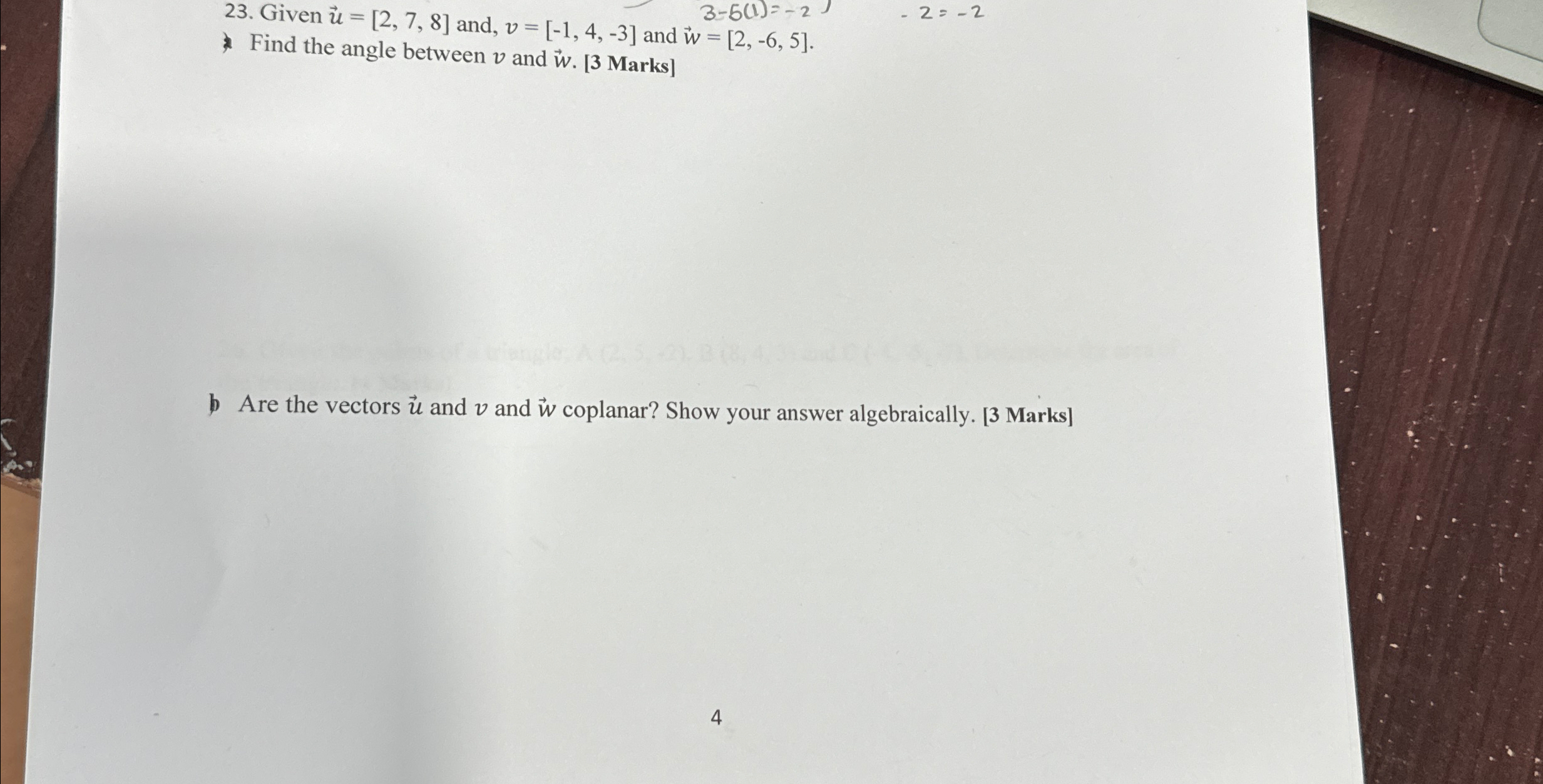 Solved Given vec(u)=[2,7,8] ﻿and, v=[-1,4,-3] ﻿and | Chegg.com