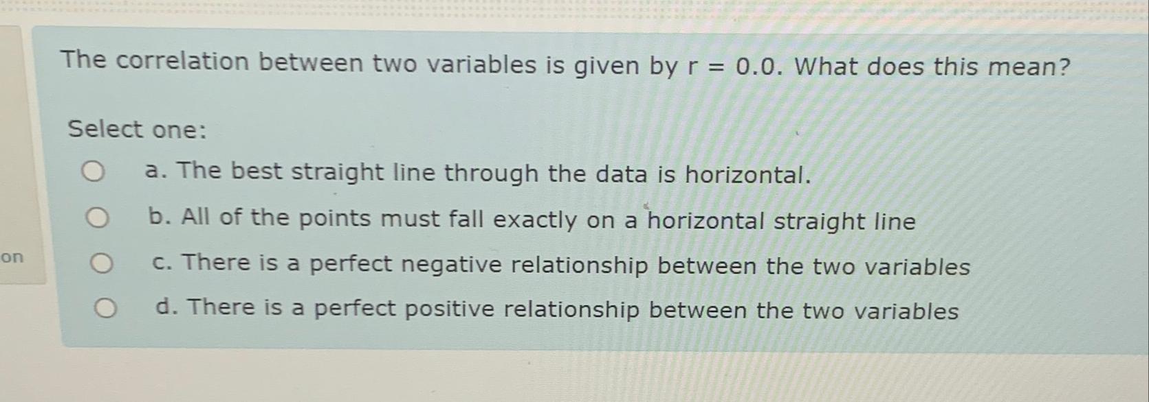 Solved The correlation between two variables is given by | Chegg.com