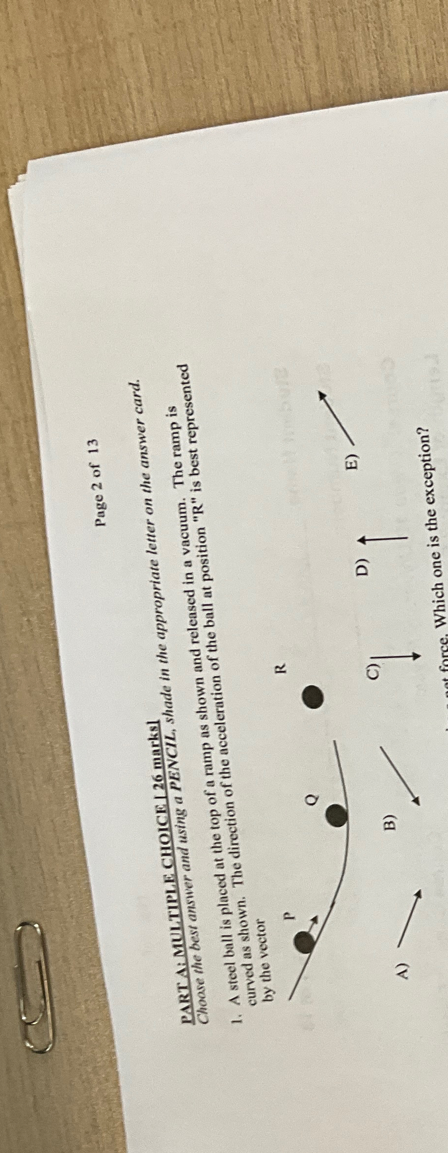 Solved A steel ball is placed at the top of a ramp as shown | Chegg.com