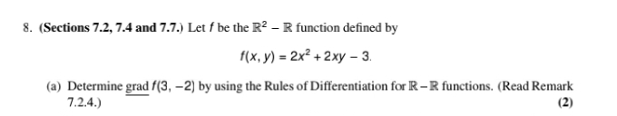 Solved (Sections 7.2, 7.4 ﻿and 7.7.) ﻿Let f ﻿be the R2-R | Chegg.com
