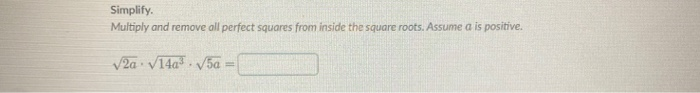 Solved Simplify. Multiply and remove all perfect squares | Chegg.com