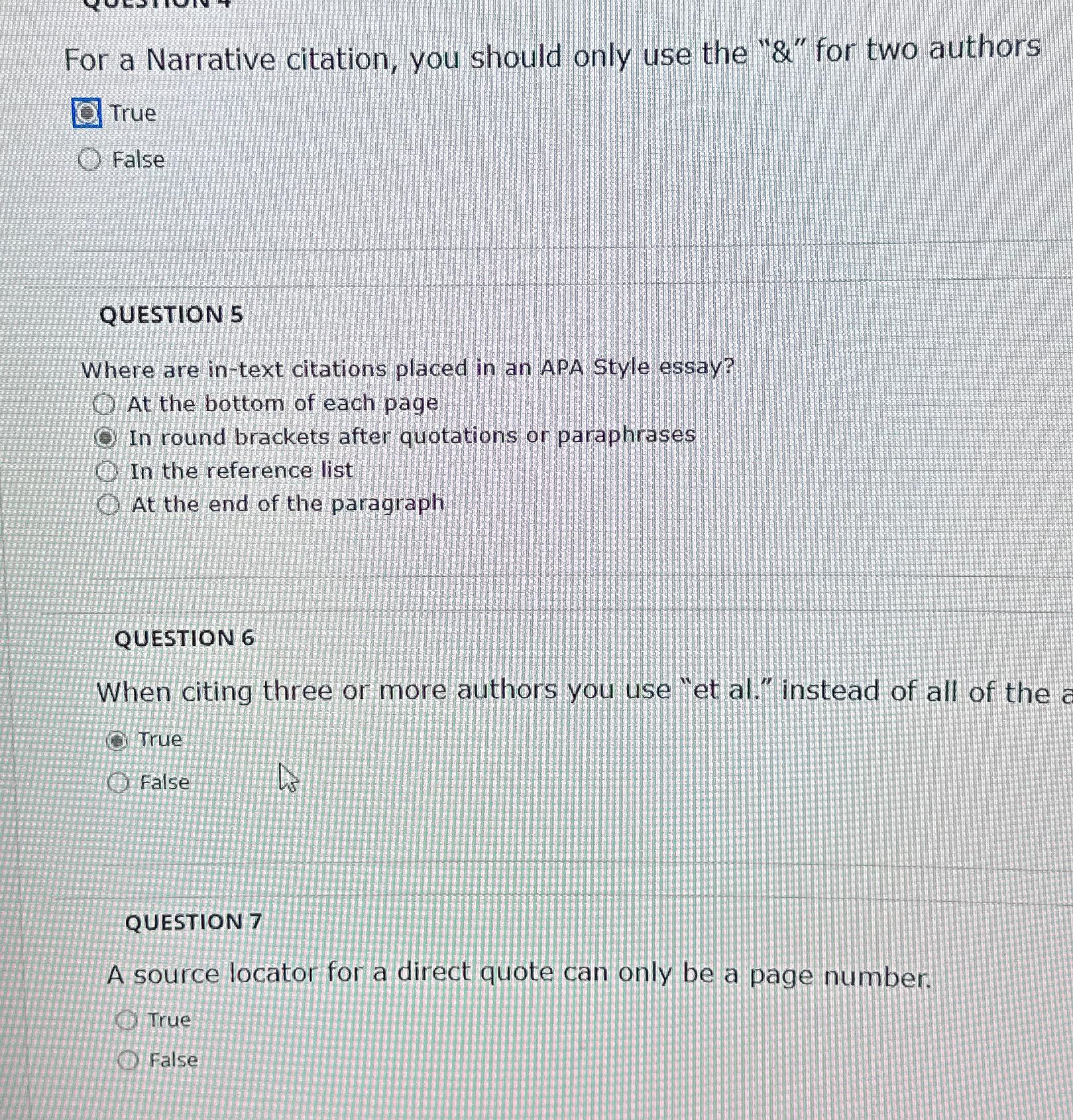 Solved For a Narrative citation, you should only use the | Chegg.com
