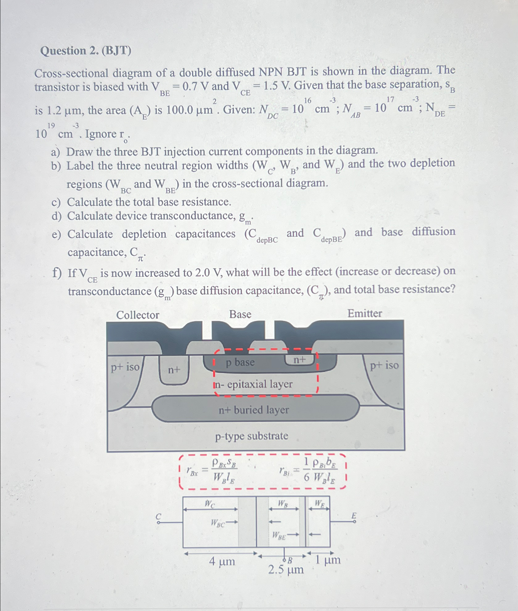 Question 2. (BJT)Cross-sectional diagram of a double | Chegg.com
