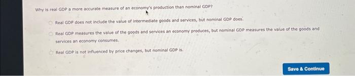 Solved Why is real GDP a more accurate measure of an | Chegg.com