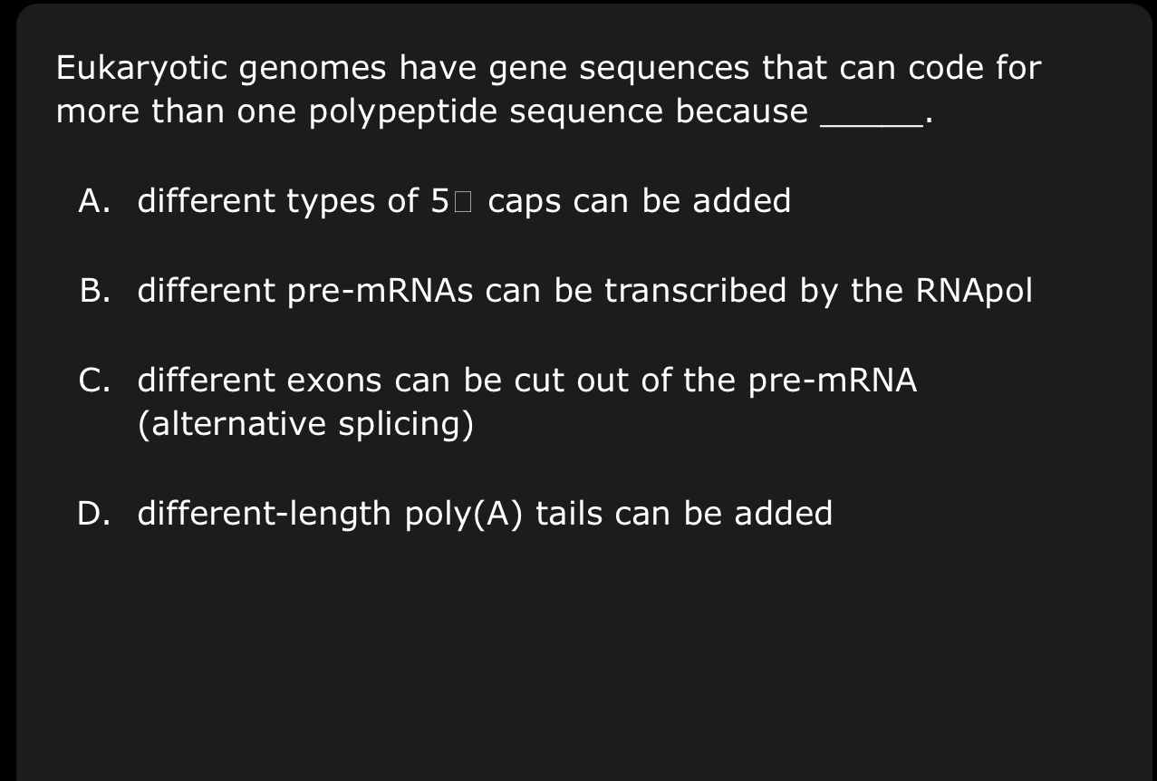 Solved Eukaryotic genomes have gene sequences that can code | Chegg.com