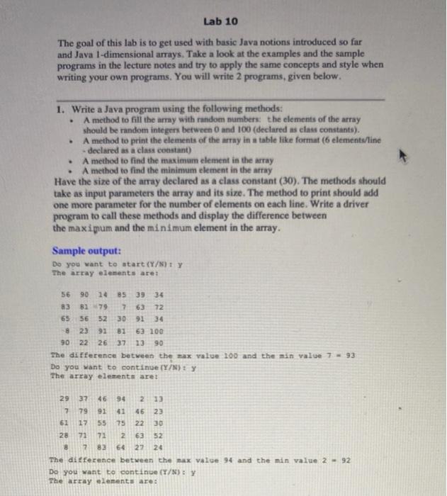 Solved Lab 10 The goal of this lab is to get used with basic | Chegg.com
